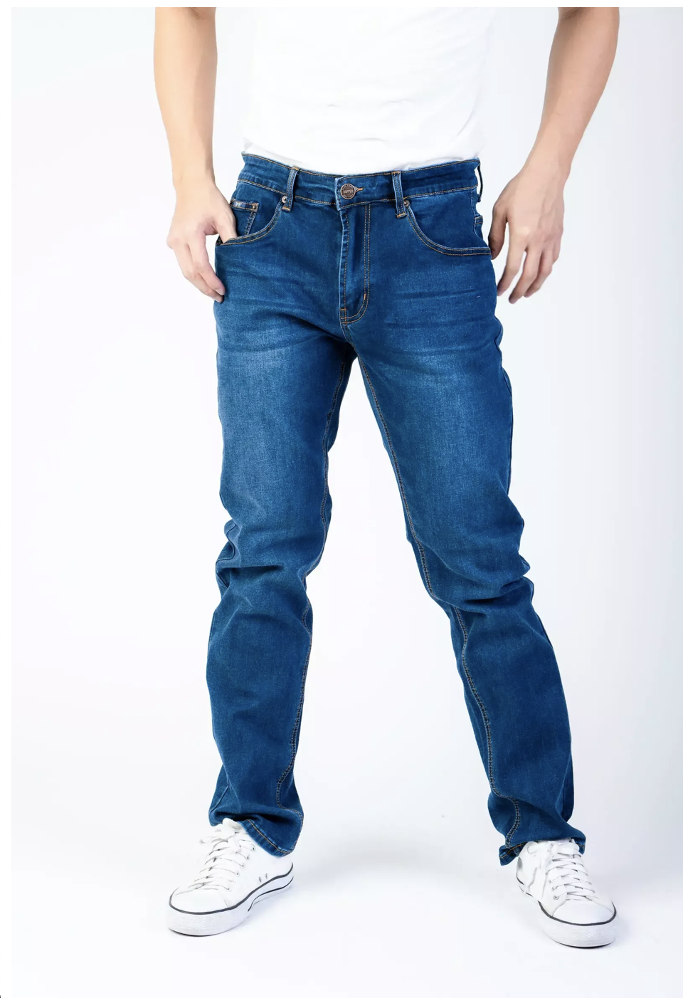 Dapper Men|Straight Slim Long Pants Jeans Blue-J80051S – DAPPER ...