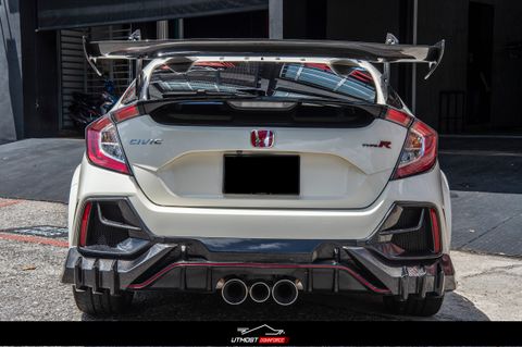 Honda FK8 Type R M Design Carbon Rear Bumper Covers – Utmost Downforce ...
