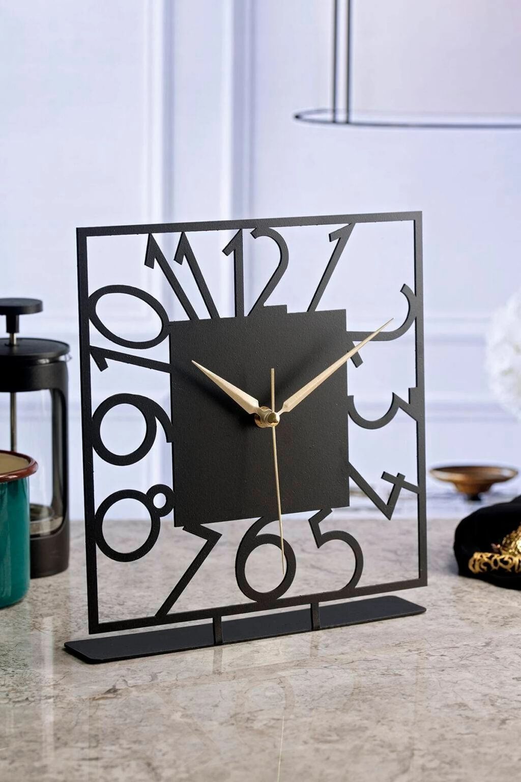 Modern Table Clock,Metal Clock for Desk, Office Desk Organization ...