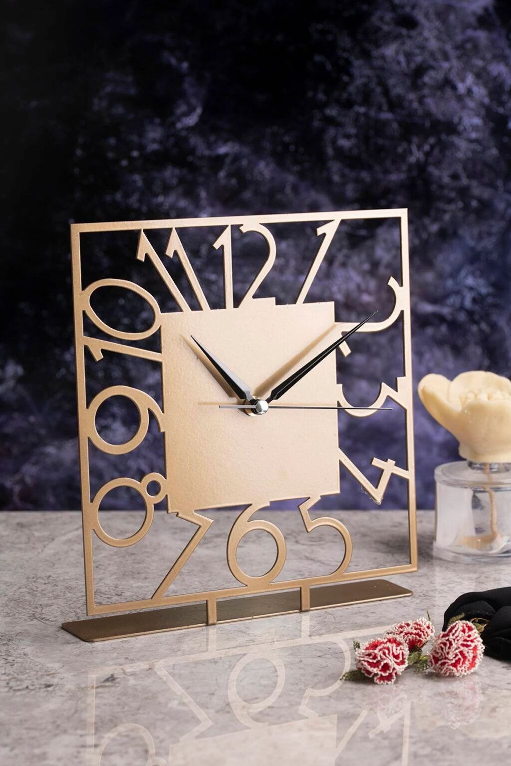 Modern Table Clock,Metal Clock for Desk, Office Desk Organization ...