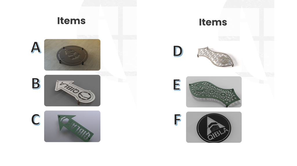 3D Modern Kiblat / Qibla signage in Steel – Eve Global Solutions