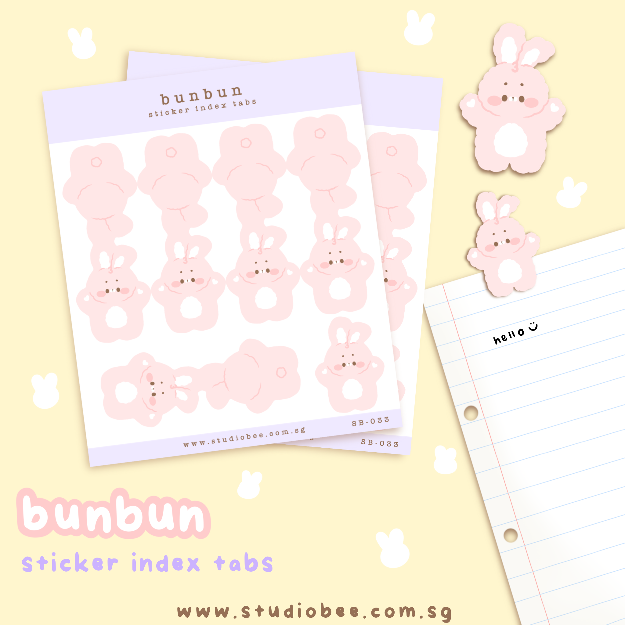 Bunbun Index Tabs Sticker Sheet – Studio Bee
