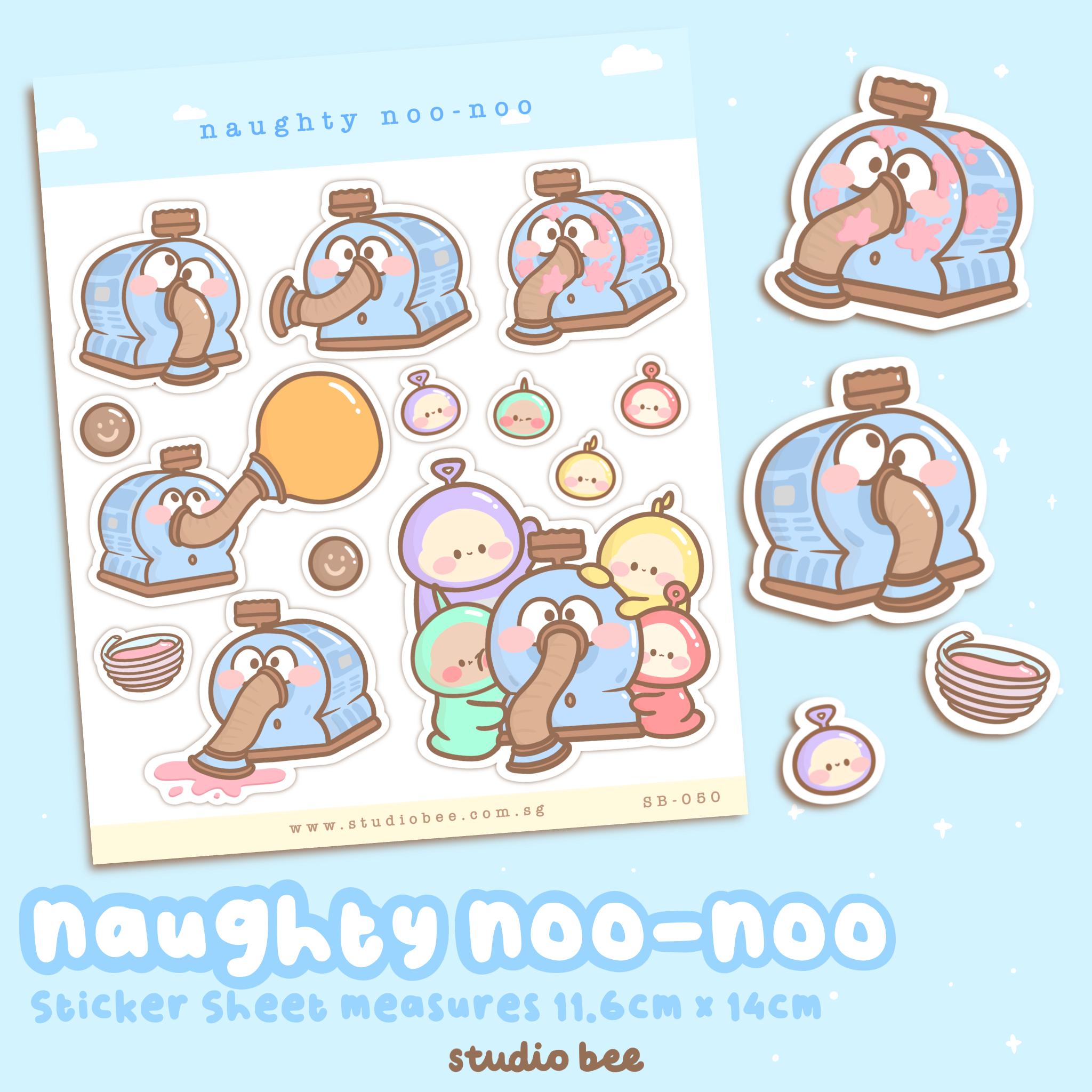 Naughty Noo-Noo Sticker Sheet – Studio Bee