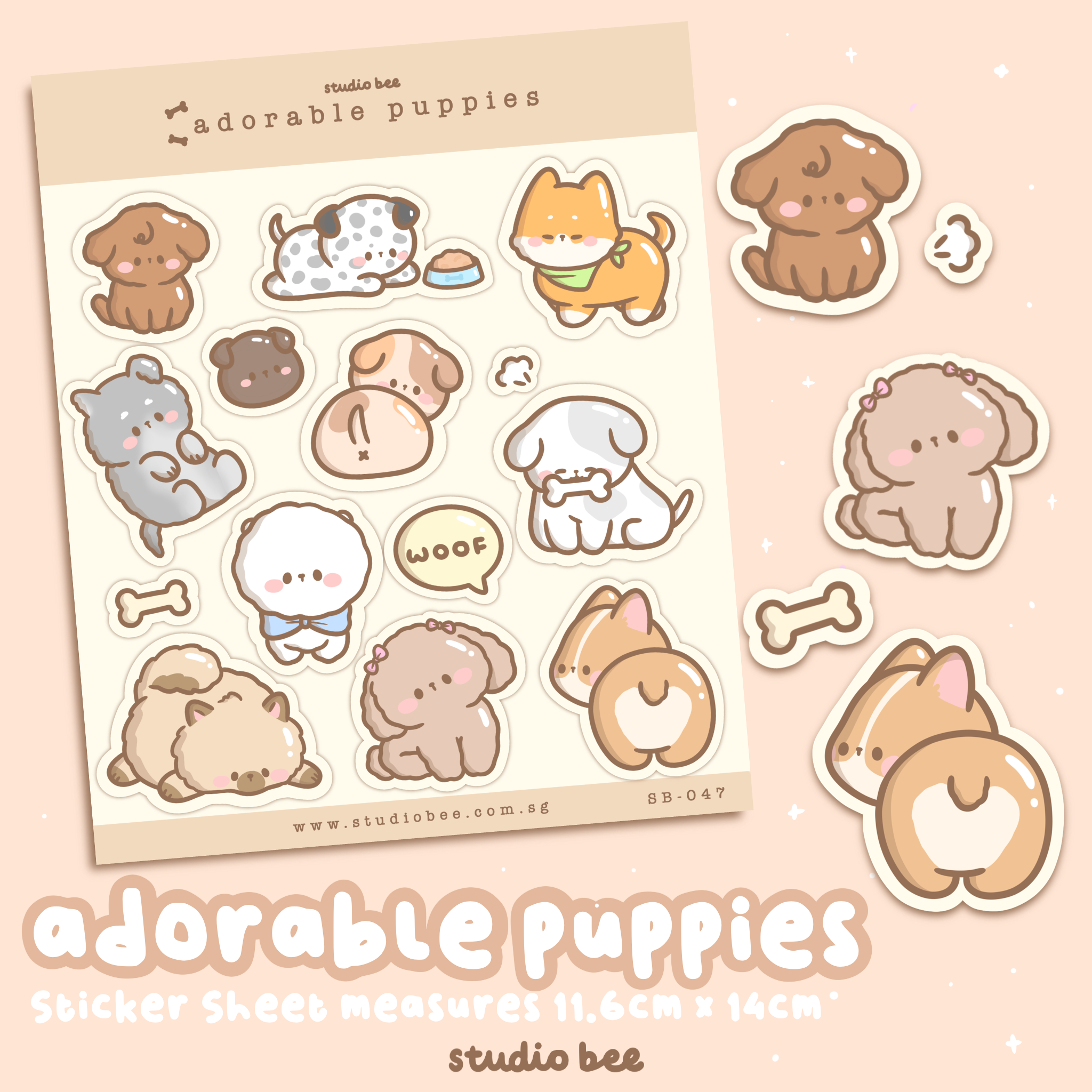 Adorable Puppies Sticker Sheet – Studio Bee