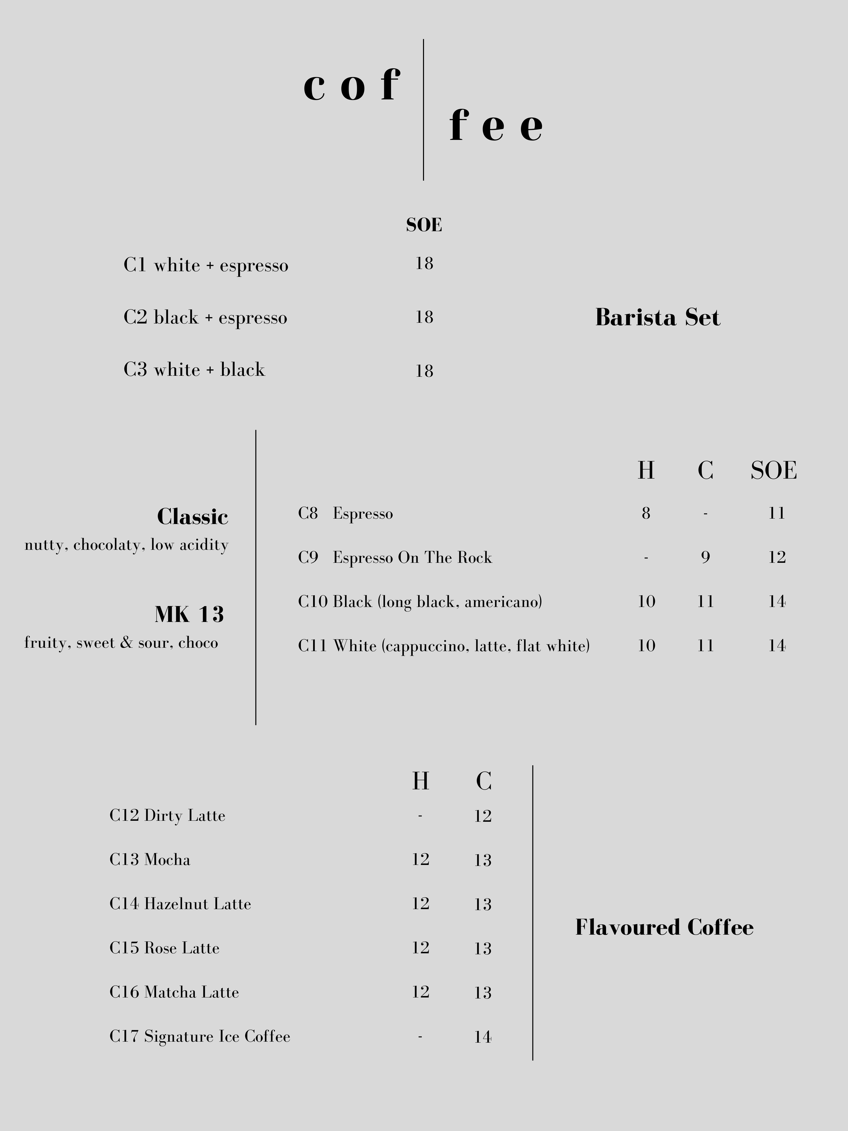 E- MENU ( 2f+ Coffee Roastery Relau )