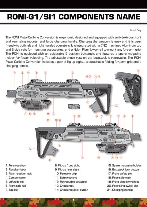 CAA Airsoft RONI G1 Pistol-Carbine Conversion for Glock Manual – CAA ...