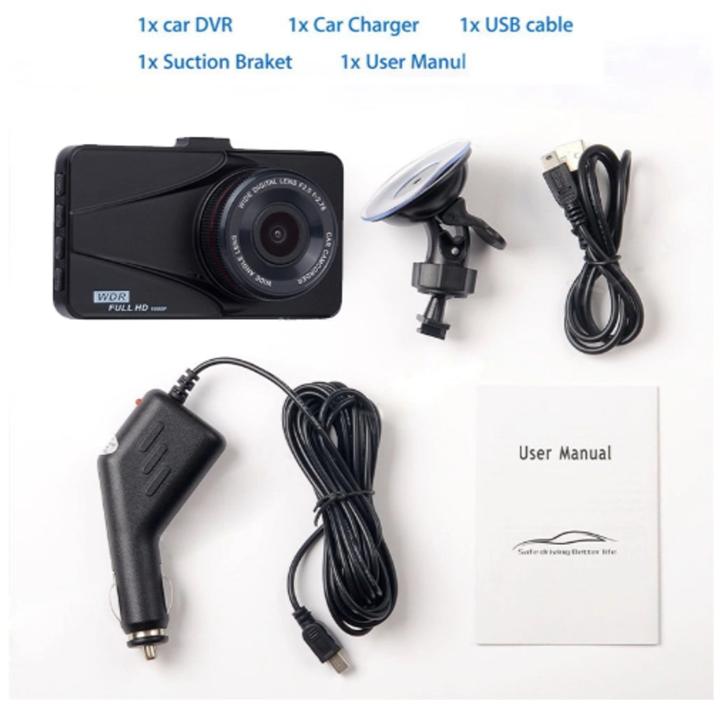 Combo Dash Cam 1080p Full HD ( Depan + Belakang ) + GPS Tracker – Gadget4u