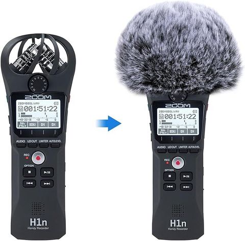 CGZ Furry Windshield For Lavalier Mic / Audio Recorder Zoom H4N H5, H6 ...