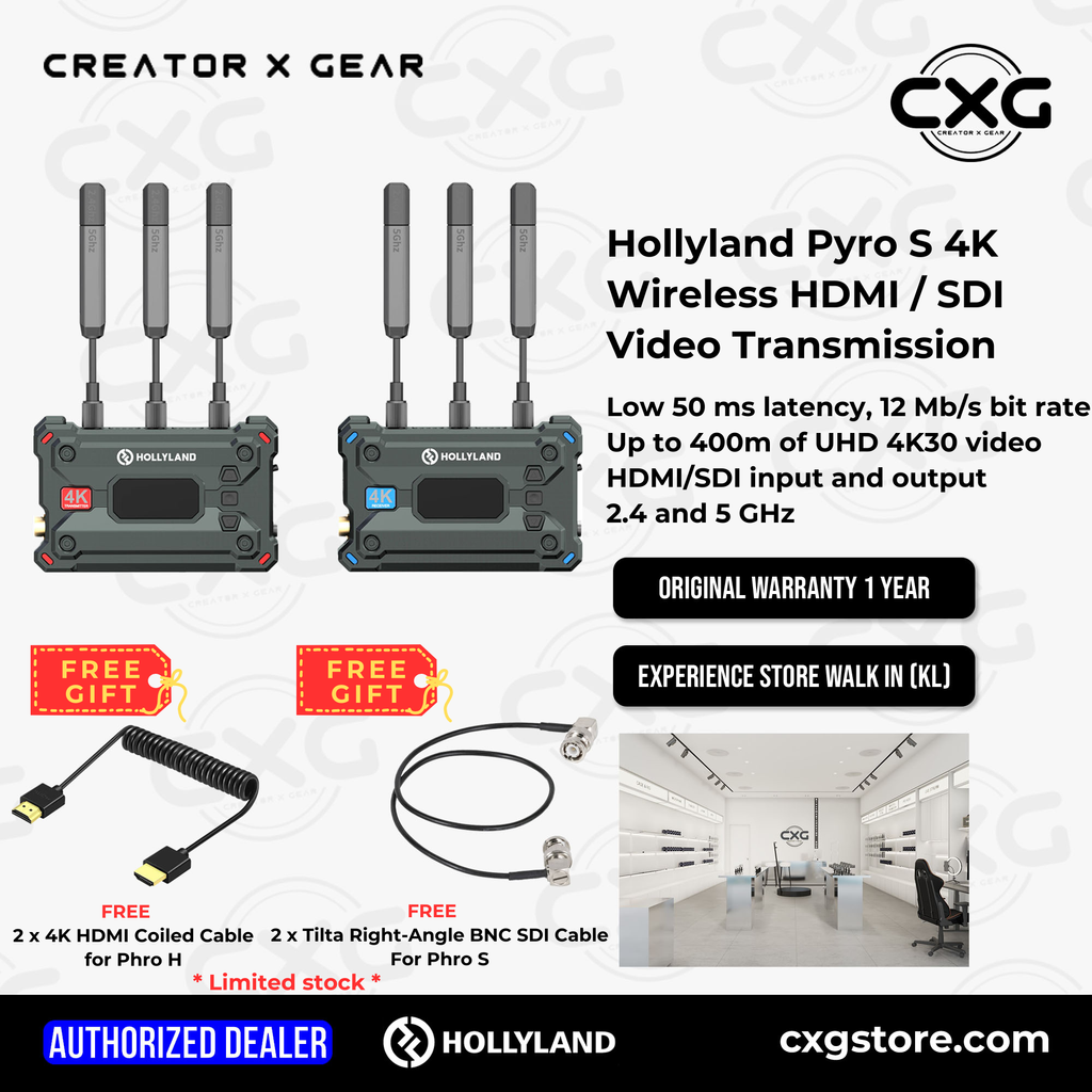 Hollyland Pyro H / Pyro S 4K Wireless HDMI / SDI Video Transmission System Dual-Band 4K30 ...