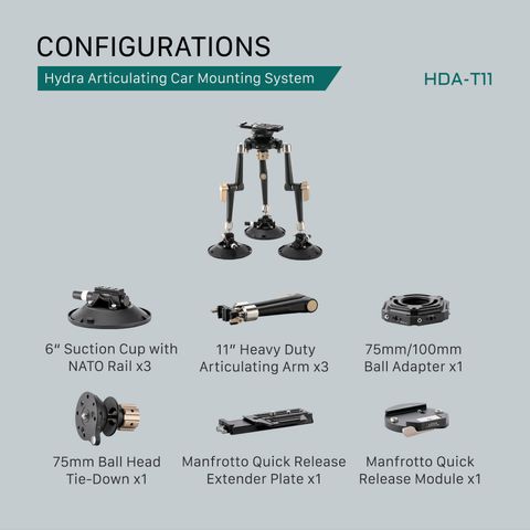 Tilta Hydra Articulating Car Suction Mounting System HDA-T11 – CXG