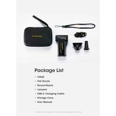 NITECORE Cinewind CW20 Pocket Fan 100W Wind Blower 150km/h For Camera ...