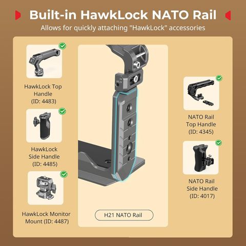 SmallRig Cage with Airtag Slot Hawk Lock Rail for Sony Alpha A75 / the ...