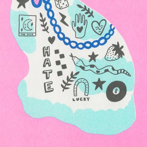 斯塔福德郡刺青狗雕像 Tattoo Staffordshire Dogs Riso Print – Risograph Museum