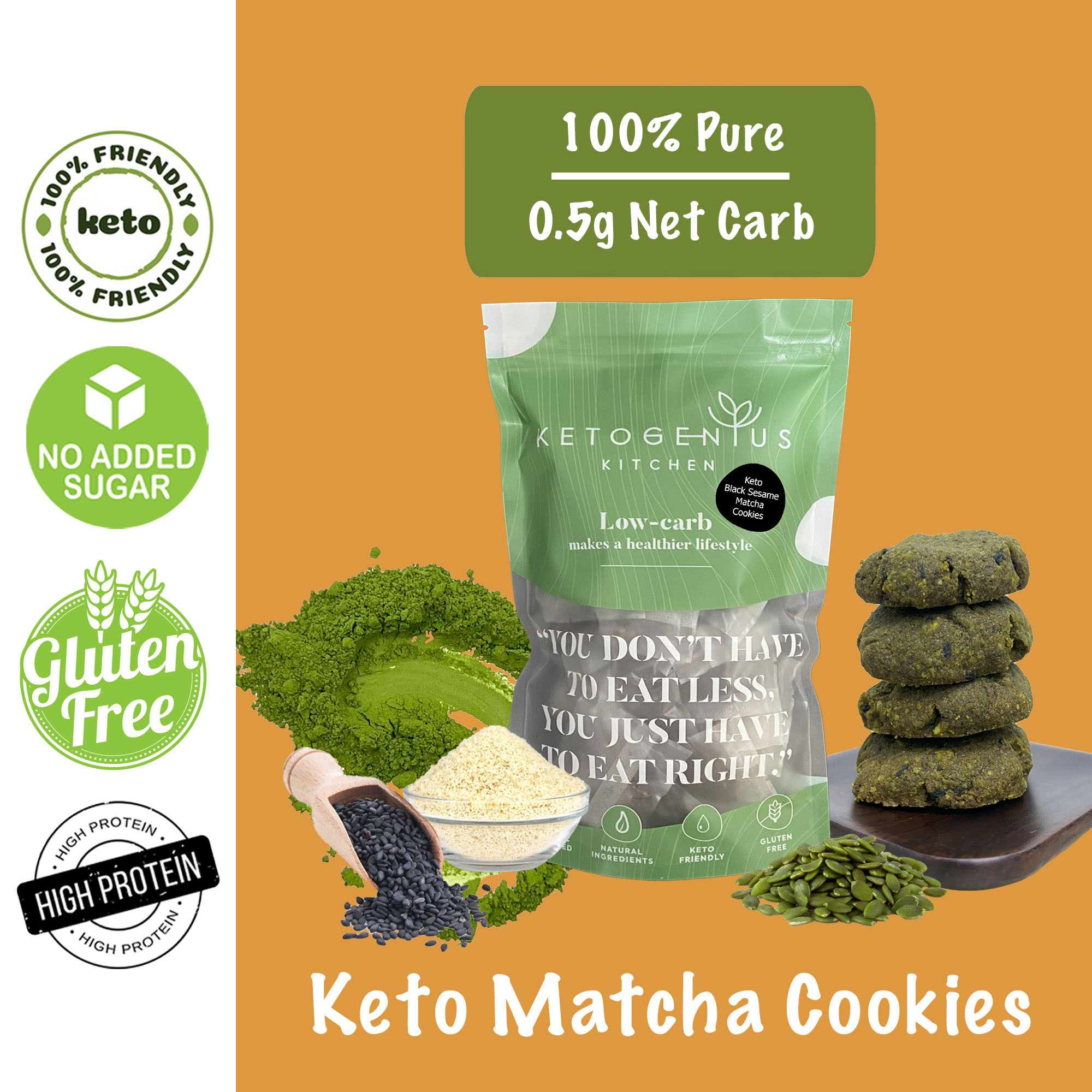 Keto Black Sesame Matcha Cookies (Sugar Free) – Ketogenius Kitchen
