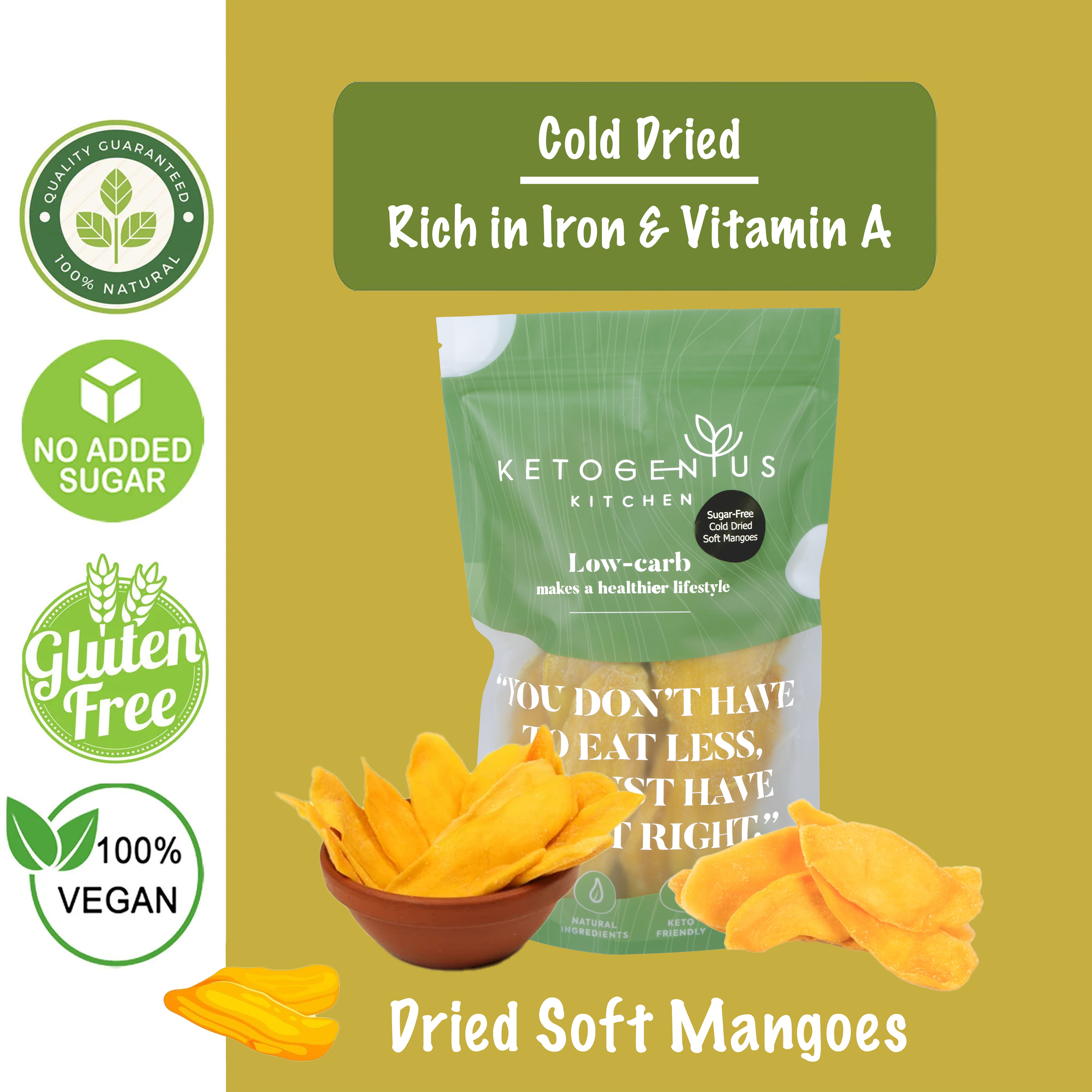Cold-Dried Soft Mango (No Sugar Infused) – Ketogenius Kitchen