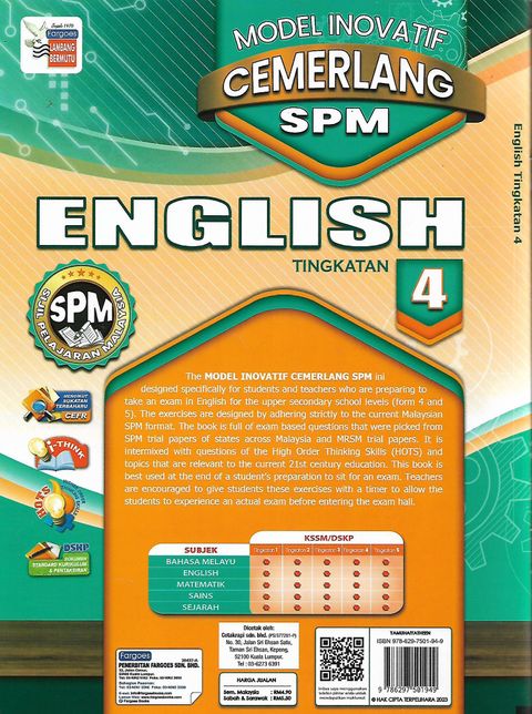 Model Inovatif Cemerlang SPM: English Tingkatan 4 – Pustaka Mukmin KL ...
