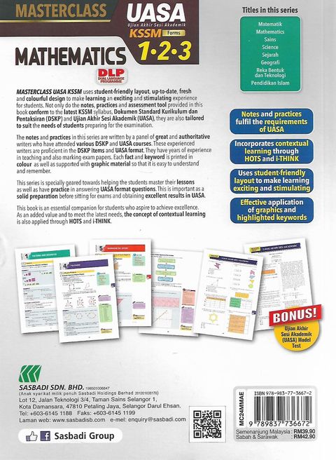 Masterclass UASA Mathematics: Forms 1,2, 3 KSSM – Pustaka Mukmin KL ...