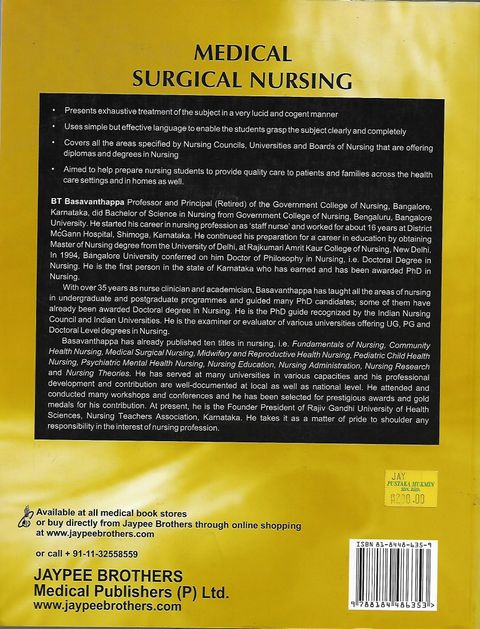 Medical Surgical Nursing- BT Basavanthappa – Pustaka Mukmin KL - Malaysia's Online Bookstore