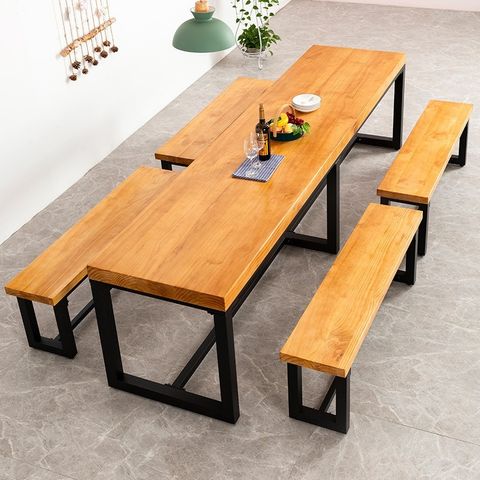 Restaurant Cafe Furniture Dining Set Wooden Solid Wood Chair Canteen ...
