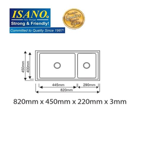 ISANO CAKC638 Elegant Design Stainless Steel Kitchen Sink Double Bowl ...