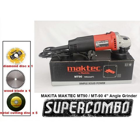 Maktec MT90 High-Performance 540W Corded Angle Grinder 100mm Cutting ...