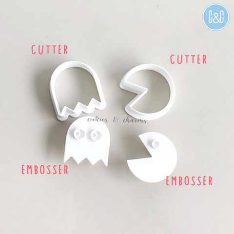 Pac Man & Ghost Cookie Cutter and Embossers – Cookies And Charms