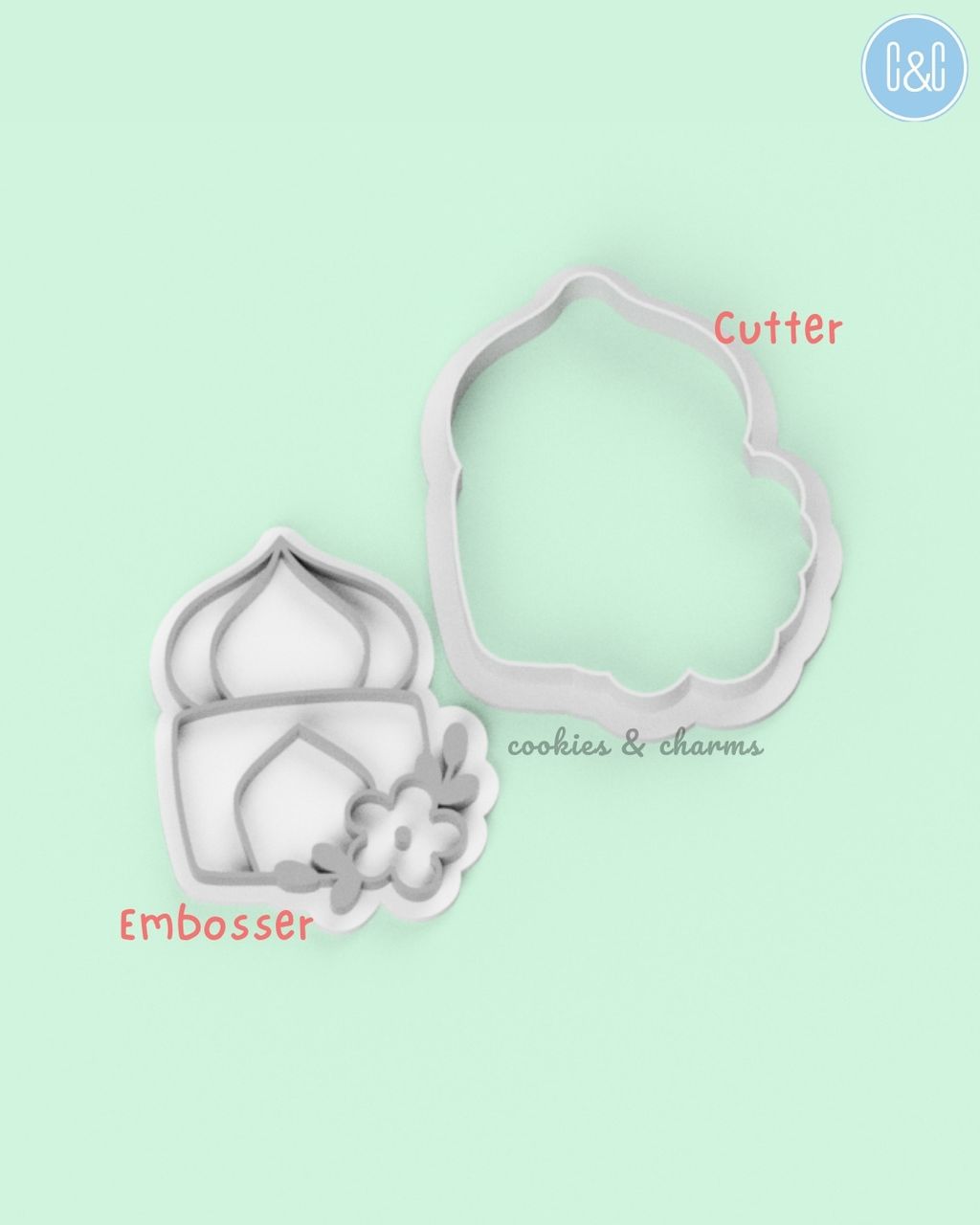 Floral Mosque Cookie Cutter and Embosser | Hari Raya Eid Mubarak – Cookies And Charms