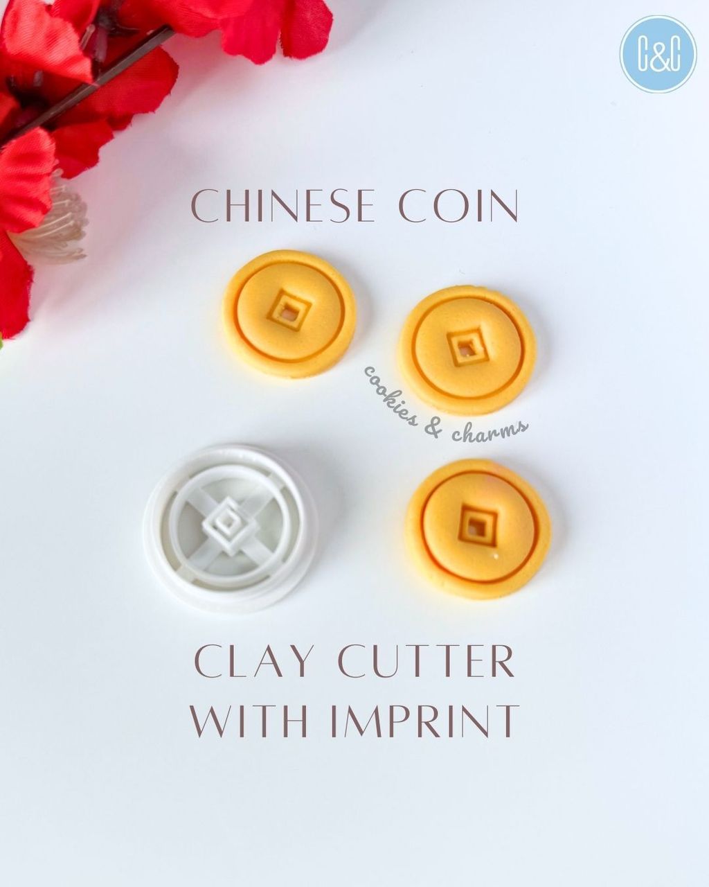 Chinese Coin Polymer Clay Cutter with Imprint – Cookies And Charms