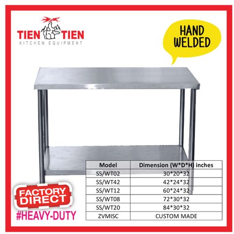 TIEN TIEN Stainless Steel 2 Tier Work Table SS/WT Series (SS057)