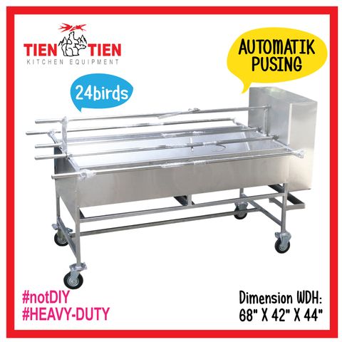TIEN TIEN Stainless Steel Automatic Rotating Chicken Griller Stall ...