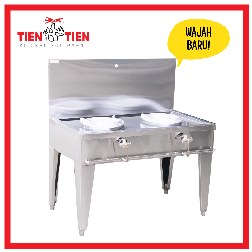 SS/KR46 TIEN TIEN Stainless Steel 2 Ring Kwali Range (E)