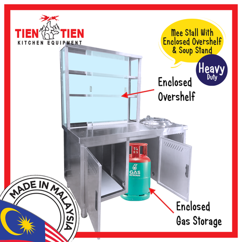 JO6021 Mee Stall cw Enclosed Overshelf And Soup Stand