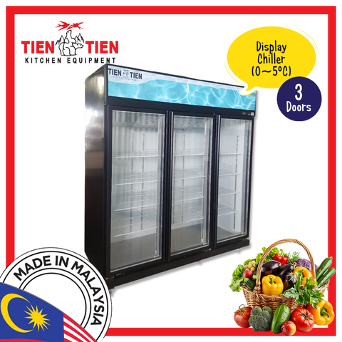 RF/EL02 3 Door Display Chiller cw Stainless Steel Bottom - 1/2HP R134 ...