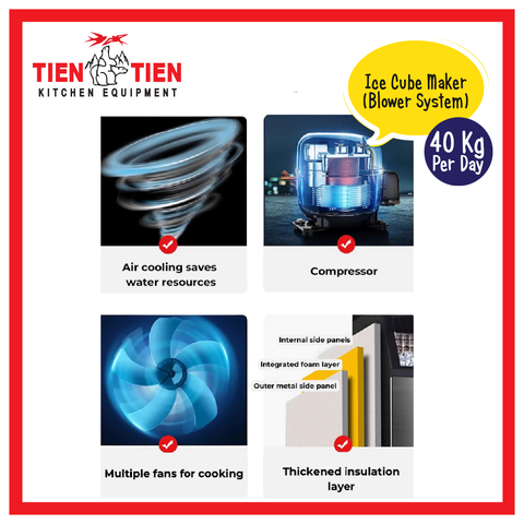 ZB120 Ice Cube Maker Blower System - 40Kg/Day (Self Contain) Self ...