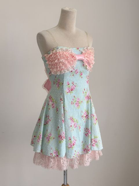 LA PAFAIT Hime Gyaru Floral Ribbon Dress (S-M) – Violette Wears