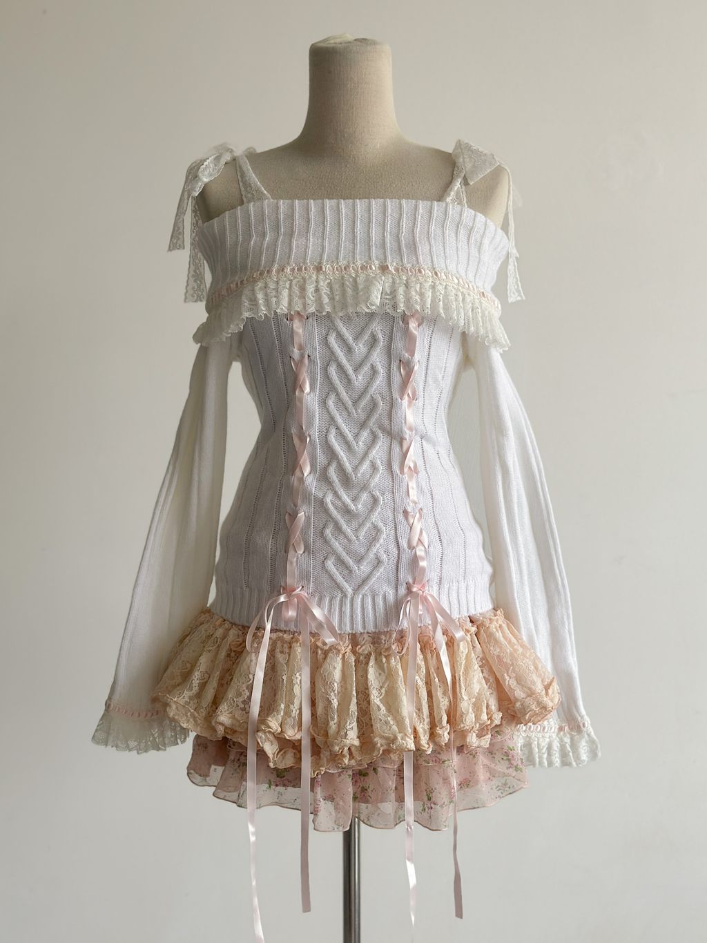 Girl's Dream Hearts Sweetheart Pink Ribbon Sweater (XS-S) – Violette Wears