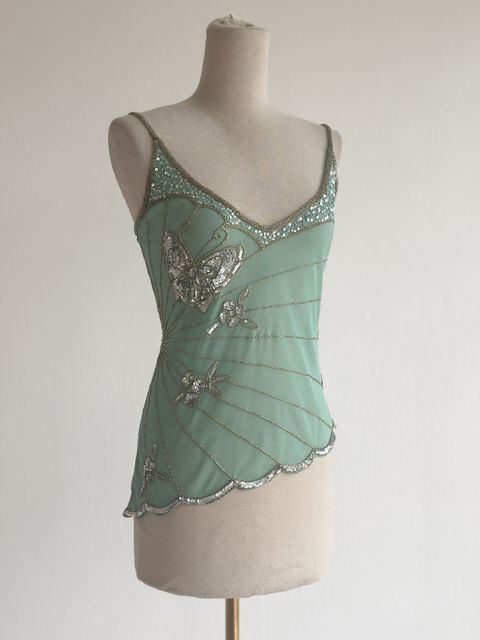 2000s Iconic Butterfly Beaded Mesh Top (S-M) – Violette Wears