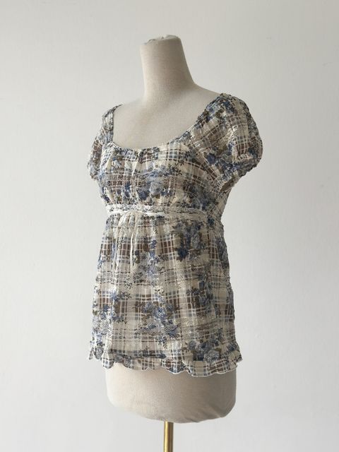 JAYRO WHITE Floral Plaid Print Lace Top (S-M) – Violette Wears