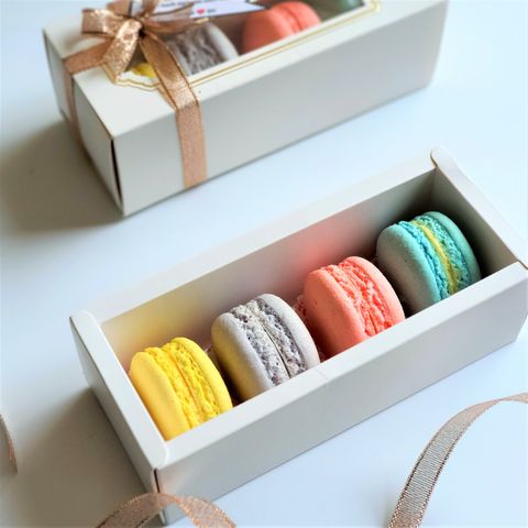 Macaron | Paper Box Window | 4 Pieces – Dulcens