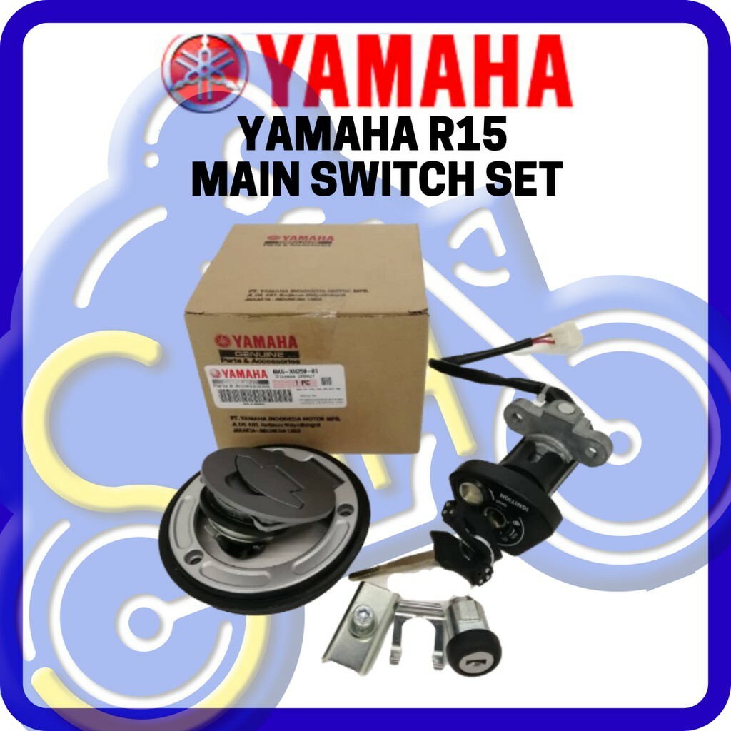 ORIGINAL MOTOR YAMAHA R15 MAIN SWITCH KEY SET KUNCI SET FULL SET DEPAN ...