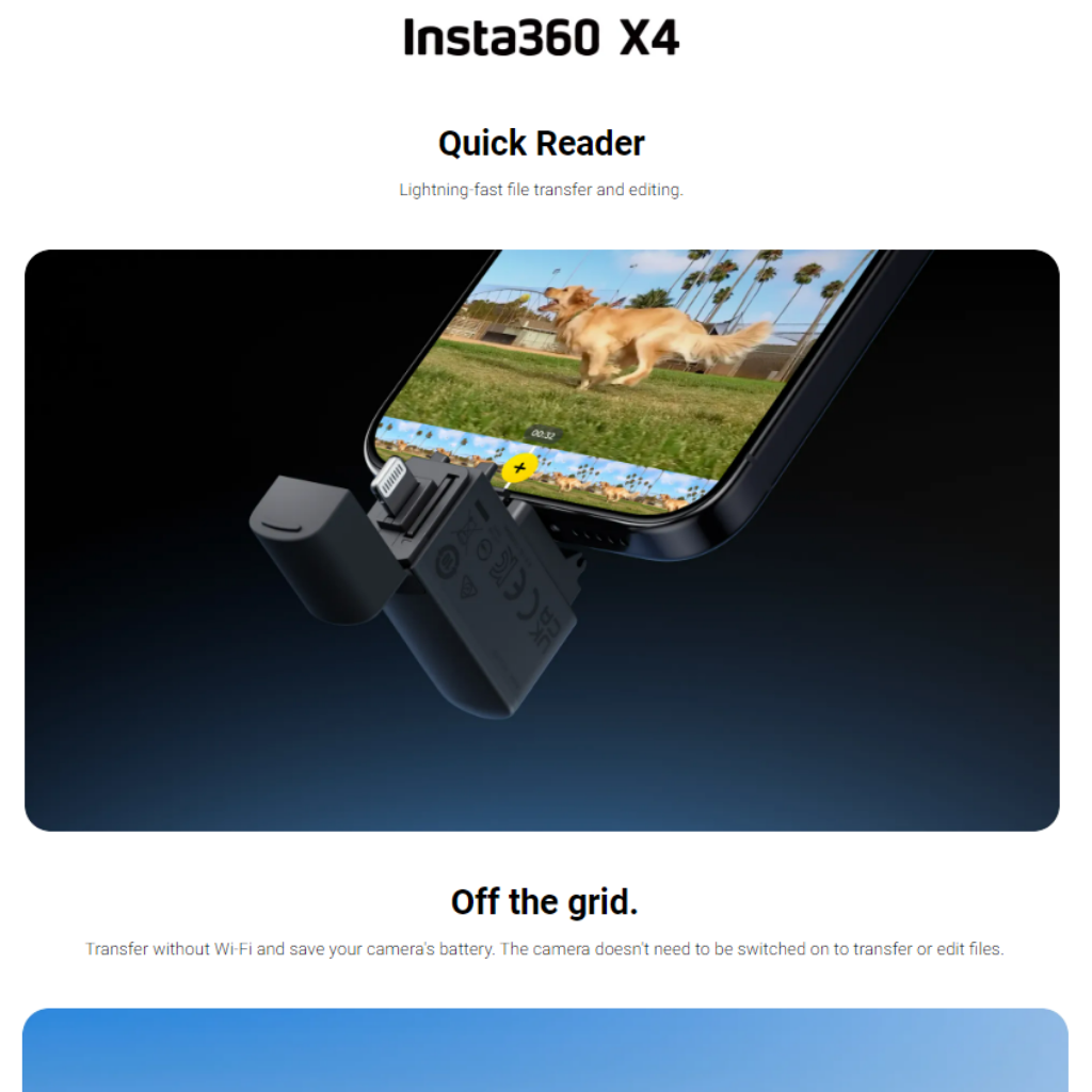 Insta360 X4 Quick Reader – Drones Kaki | DJI Enterprise Authorized Store