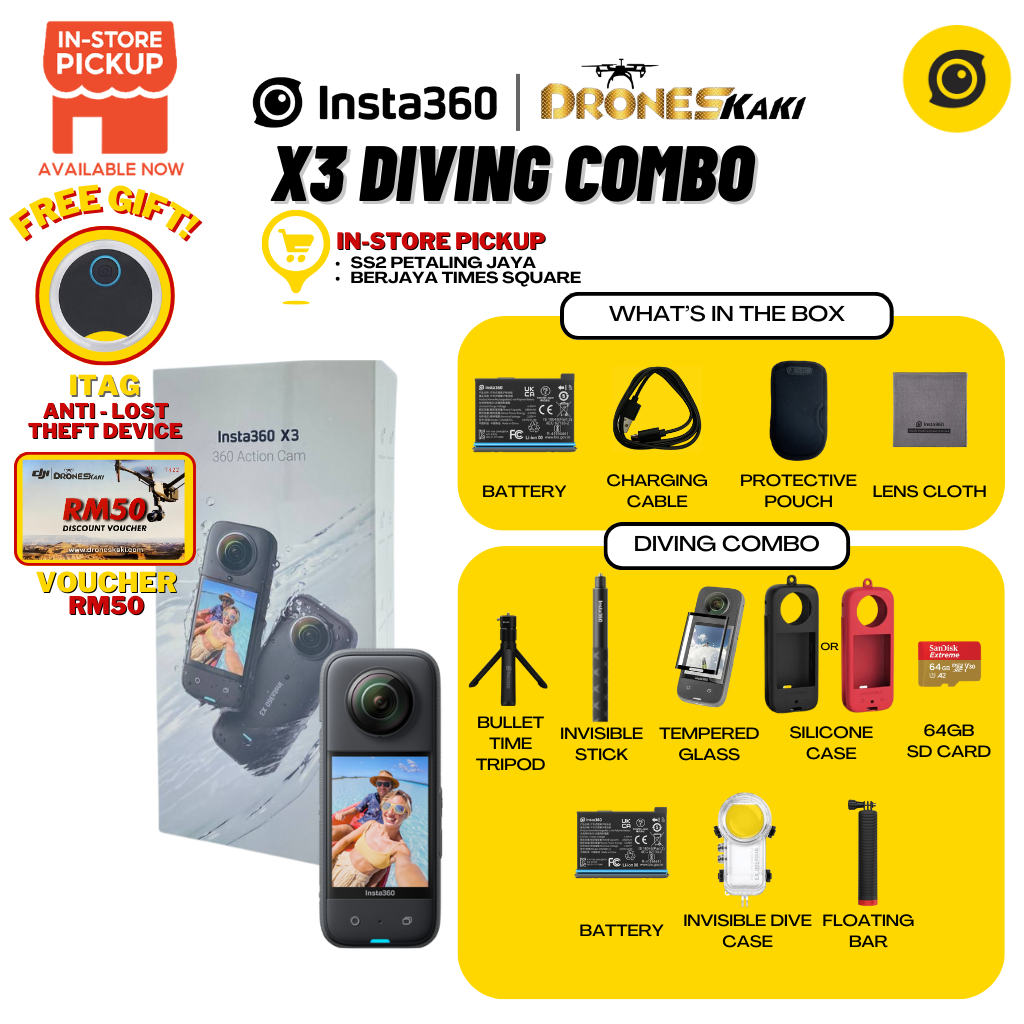 Insta360 X3 | Waterproof 360 Action Camera – Drones Kaki | DJI ...