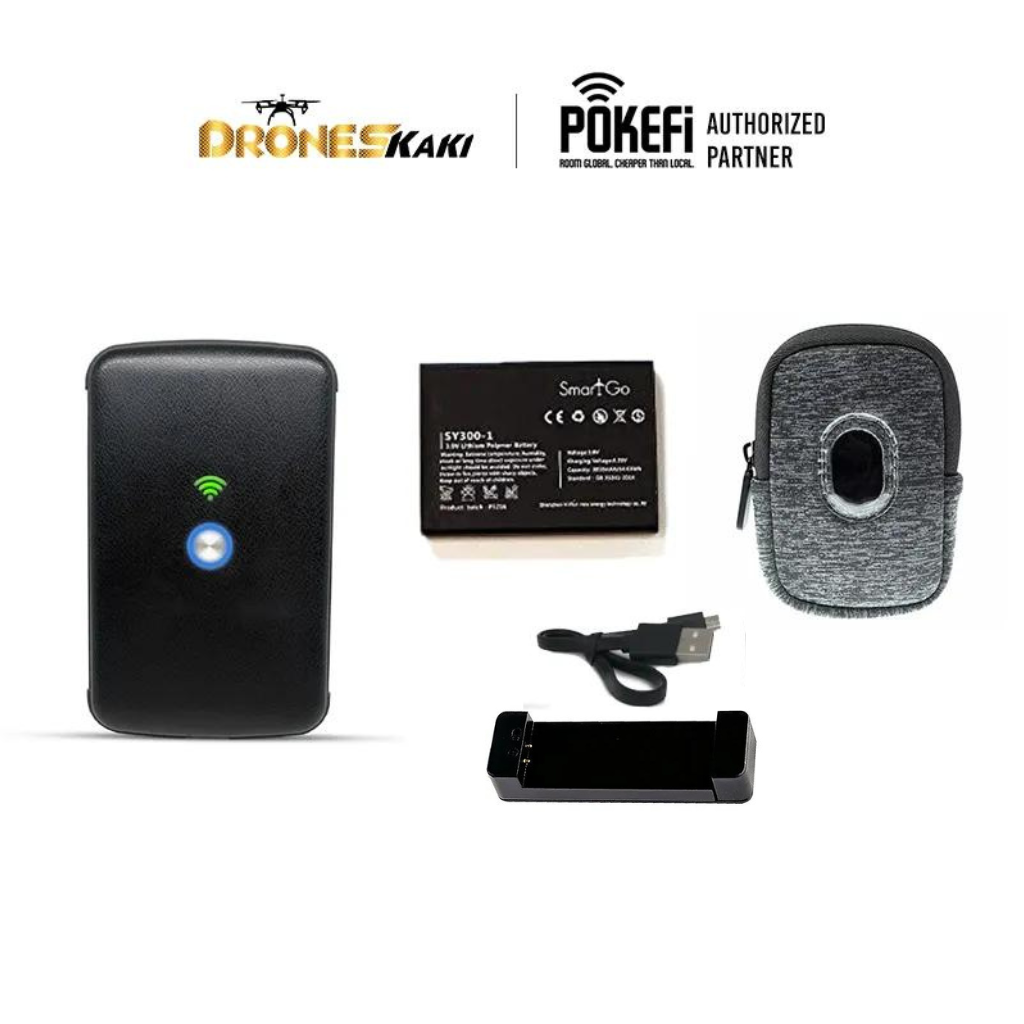 Pokefi Pocket WiFi + Battery + Charger + Pouch – Drones Kaki | DJI Enterprise Authorized Store
