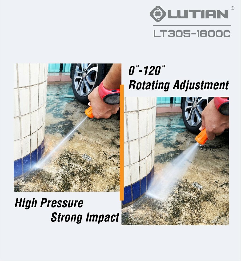 LT-305-1800 140Bar 1800W 230V Lutian High Pressure Cleaner c/w Std Acc ...
