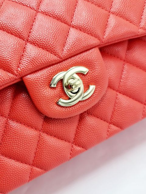 Chanel Orange Red Caviar Classic Double Flap Small – My Paris Branded ...