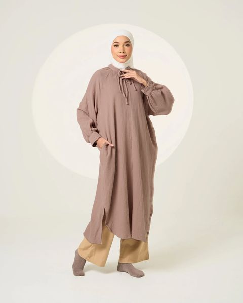 [CLEARANCE/ AS IS/ SAMPLE] Michelle Double Gauze Flowy Outer Tunic ...