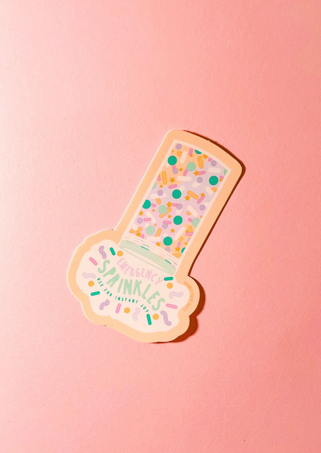 “EMERGENCY SPRINKLES” PREMIUM VINYL STICKER – SPRINKLE+DASH CRAFTS
