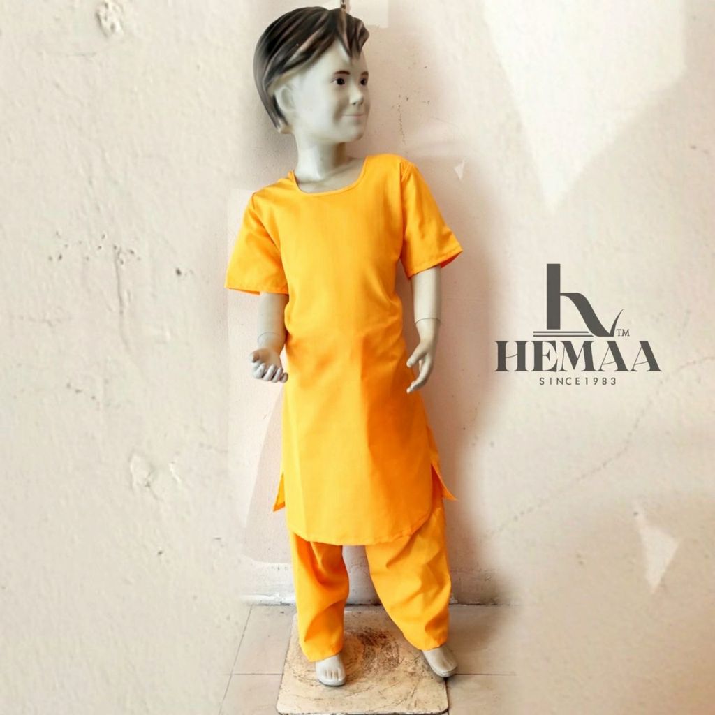 Thaipusam Kids Punjabi Suit | Baju Thaipusam kuning budak perempuan ...