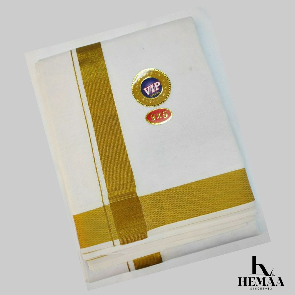 Vesti 9x5 Veshti / Iyengar Veshti / Iyer Vesti silver / gold border ...