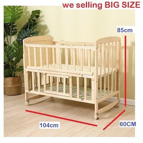 A little Present Multifunctional Baby Cot (New Fabric Design), Katil ...